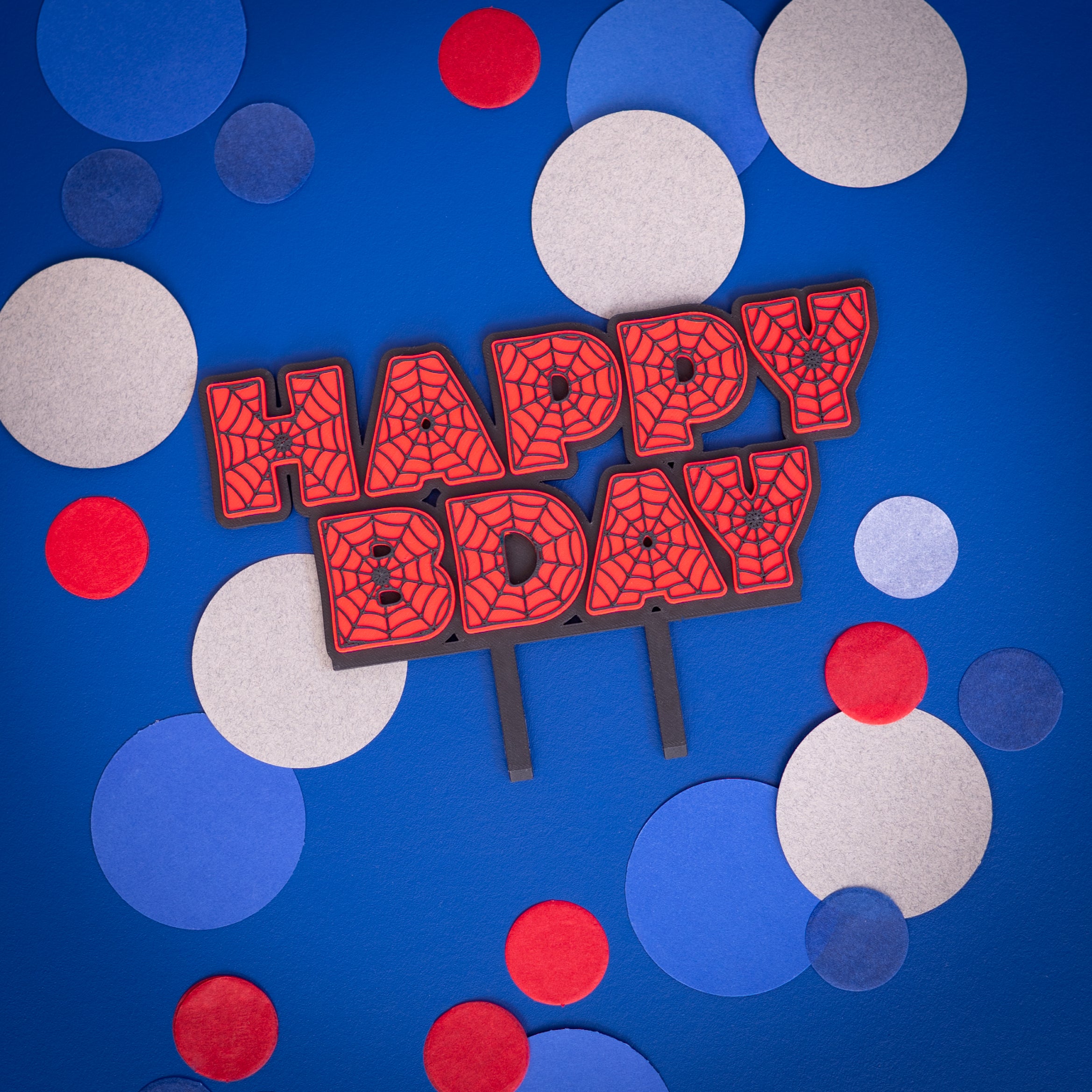 Spider Hero Style Happy Birthday Cake Topper - Eco Friendly – Made ...