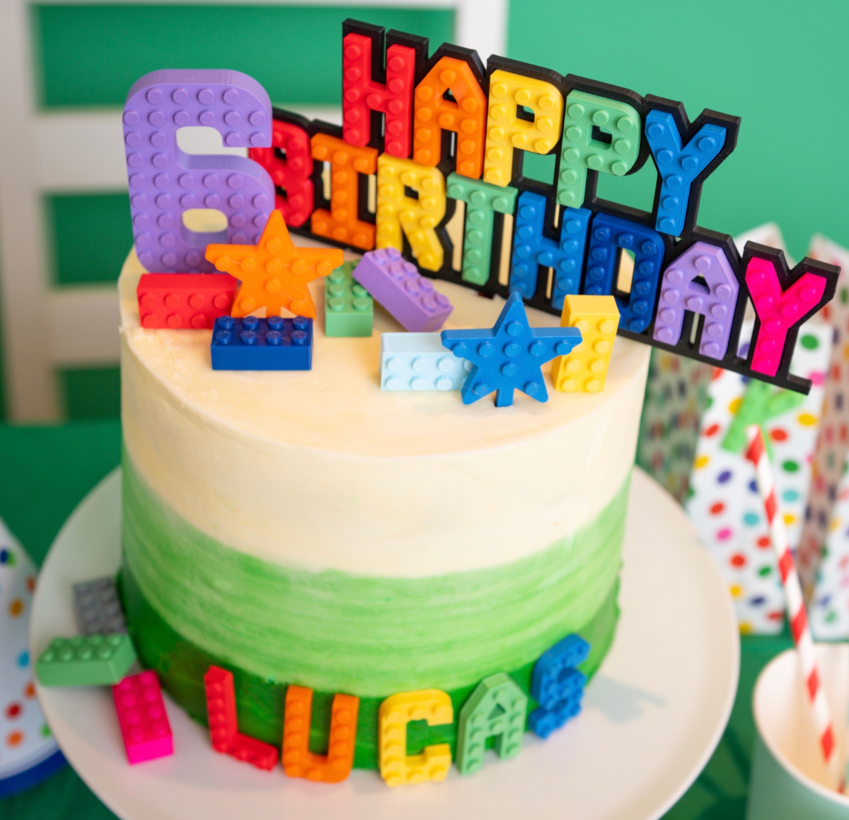 Brick Happy Birthday Cake Topper Sign – Made Happy Gifts