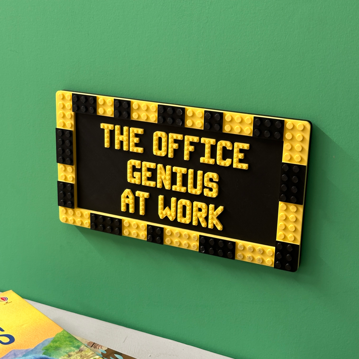 'Office Genius' Brick Compatible Wall Sign – Made Happy Gifts