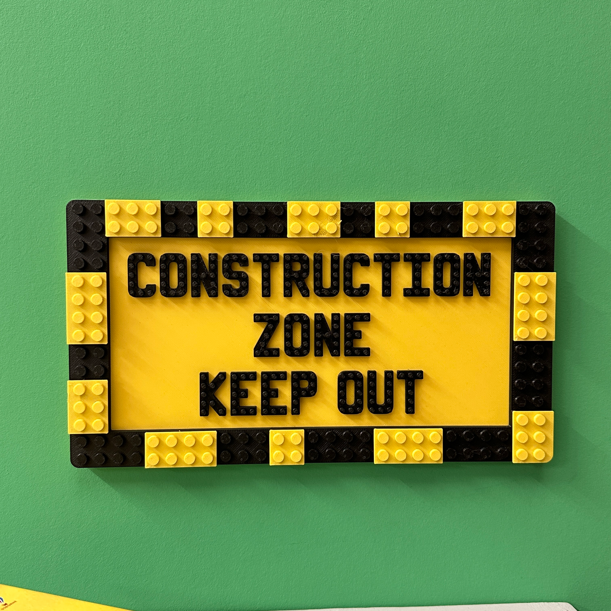 Construction Zone Keep Out! - Brick Compatible Door Sign – Made Happy Gifts
