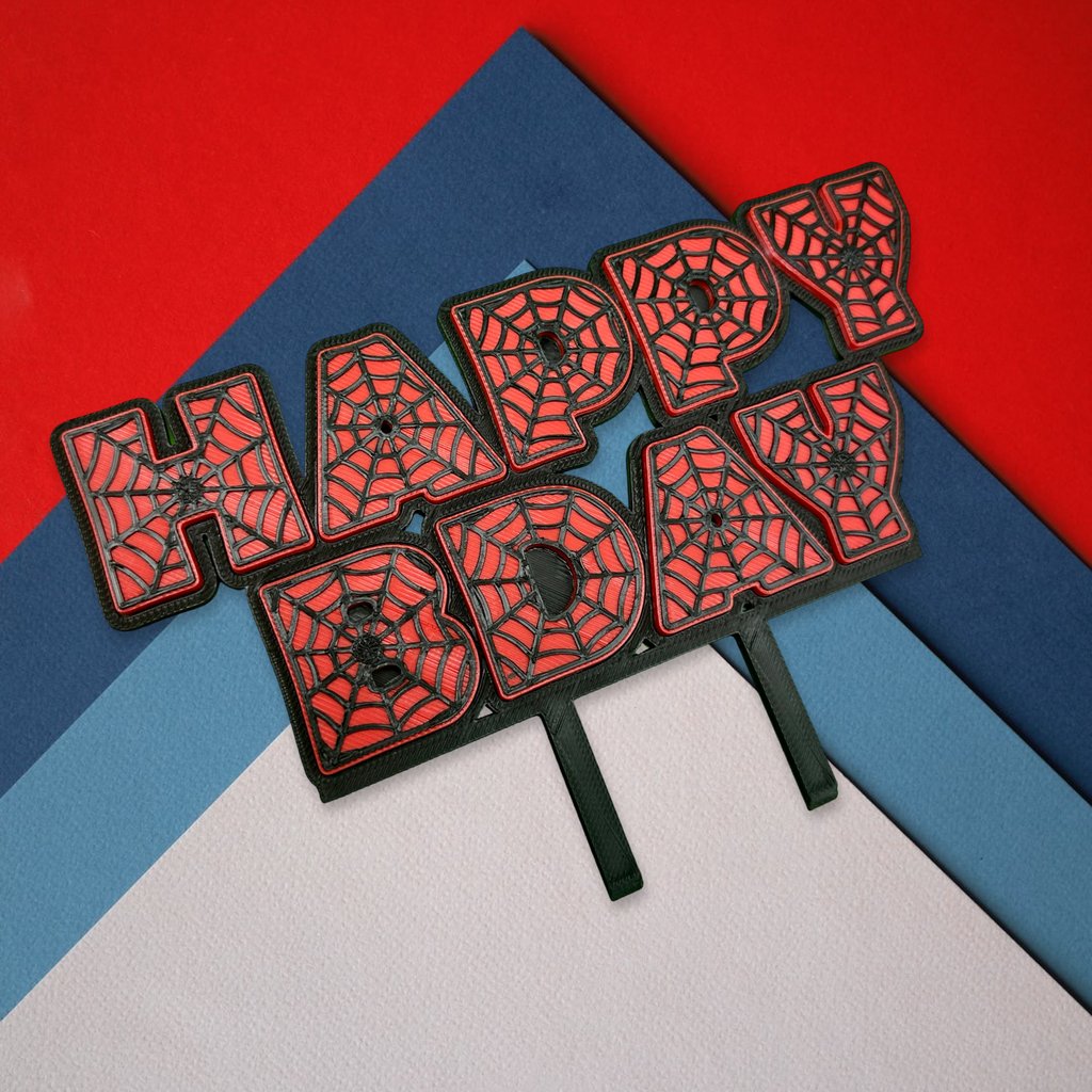 Spider Hero Style Happy Birthday Cake Topper - Eco Friendly – Made ...