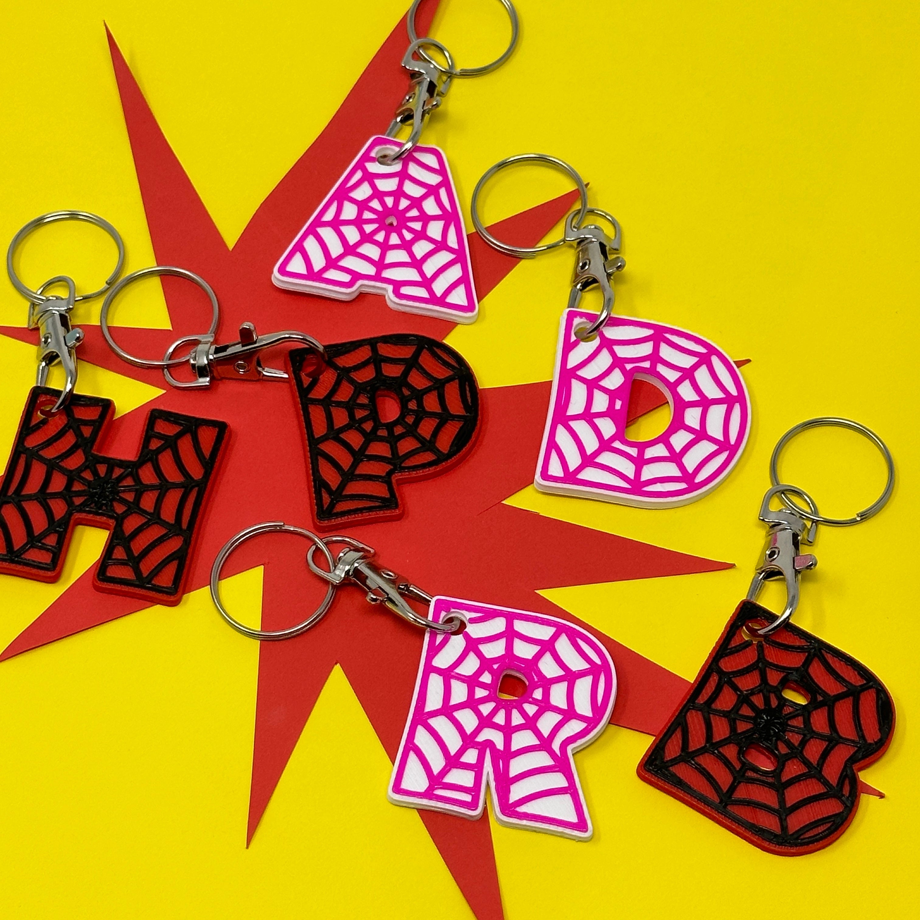 Eco-Friendly Spider Hero Style Keyrings - 3D Printed – Made Happy Gifts