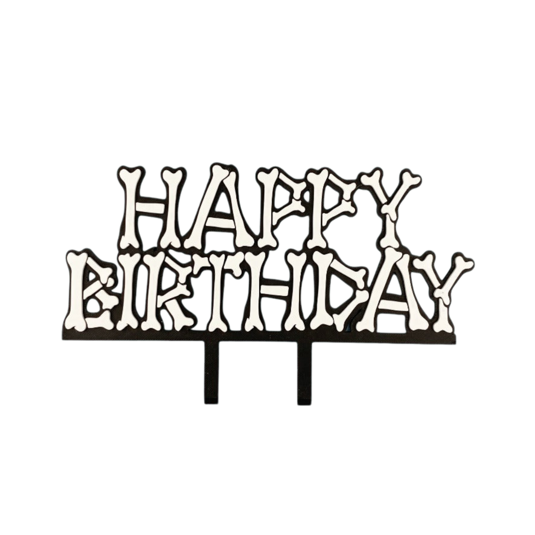 Dinosaur Dual Colour Bones Happy Birthday Cake Topper – Made Happy Gifts