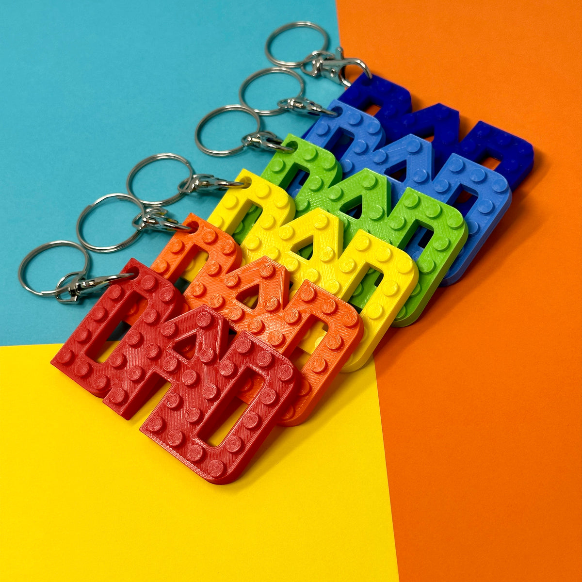 Fathers Day 'Dad' Keyring for Fans of Lego – Made Happy Gifts